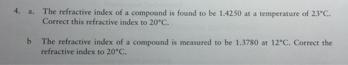 Solved The refractive index of a compound is found to be | Chegg.com