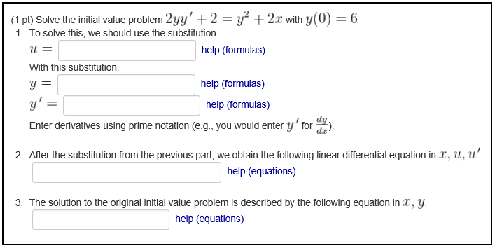 Solved olve the initial value problem 2yy'+2=y^2 + 2x refer | Chegg.com