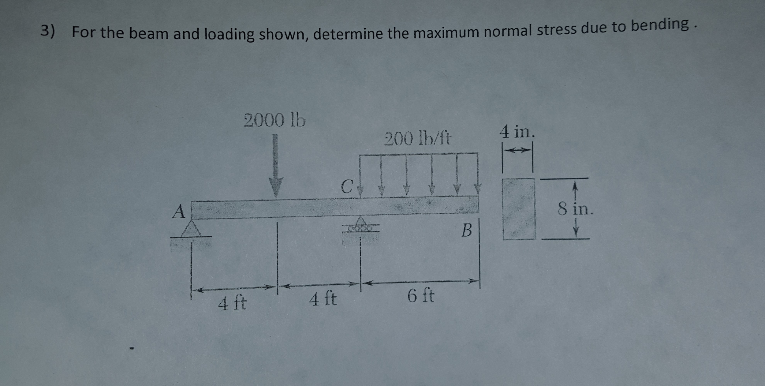 Solved For the beam and loading shown, determine the maximum | Chegg.com
