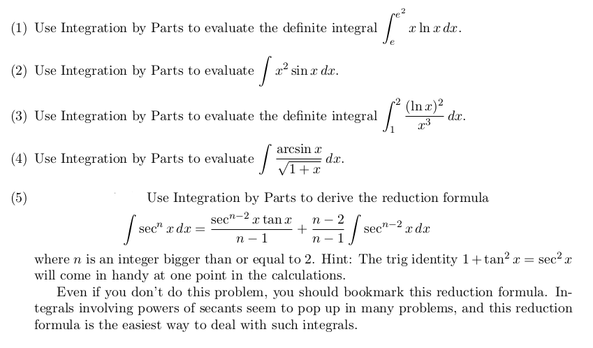 Solved Integrals