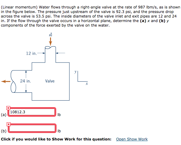 Solved (Linear momentum) Water flows through a right-angle | Chegg.com