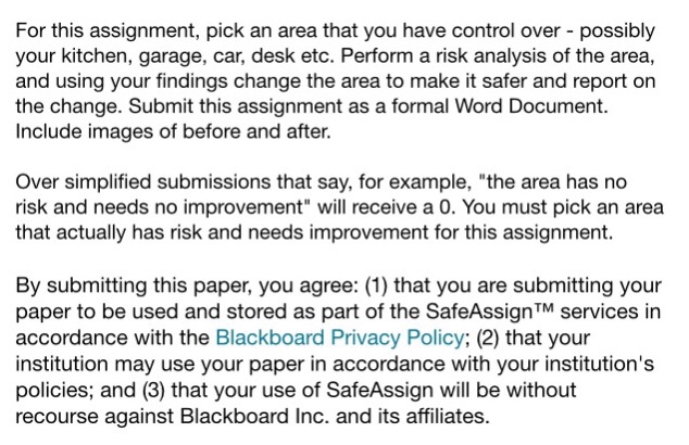 For this assignment, pick an area that you have | Chegg.com