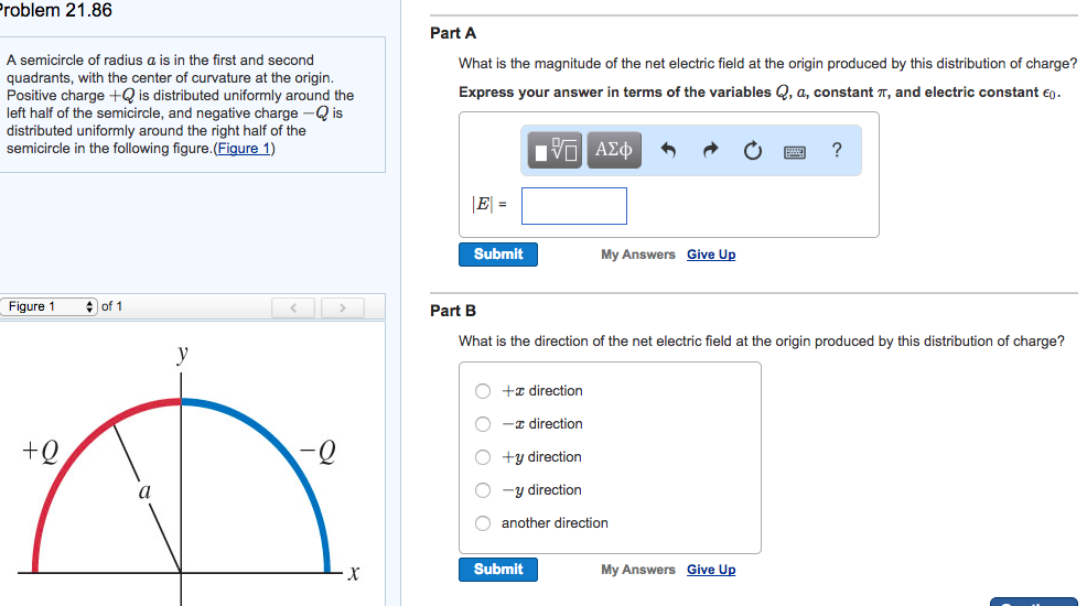 Solved A semicircle of radius a is in the first and second | Chegg.com