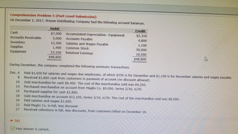 Solved Comprehensive Problem 5 (Part Level Submission) On | Chegg.com