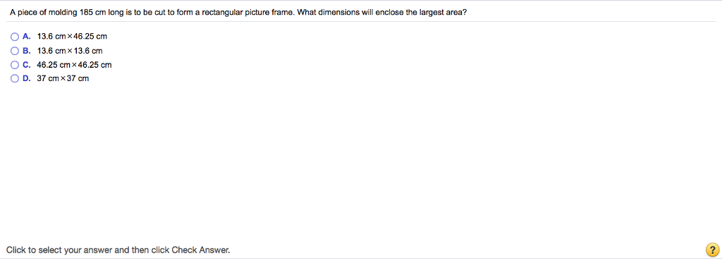 Solved A piece of molding 185 cm long is to be cut to form a | Chegg.com