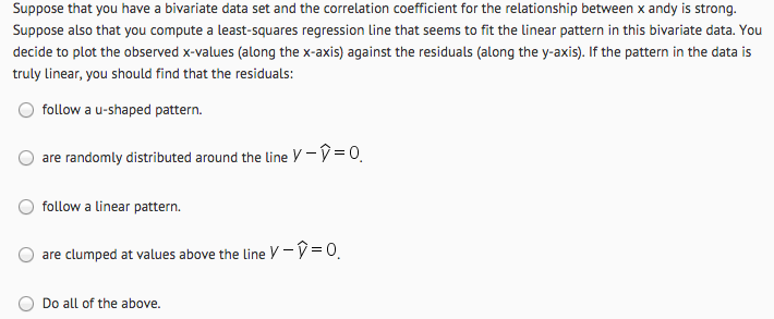 Solved Suppose that you have a bivariate data set and the | Chegg.com