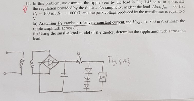 Solved 44. In this problem, we estimate the ripple seen by | Chegg.com