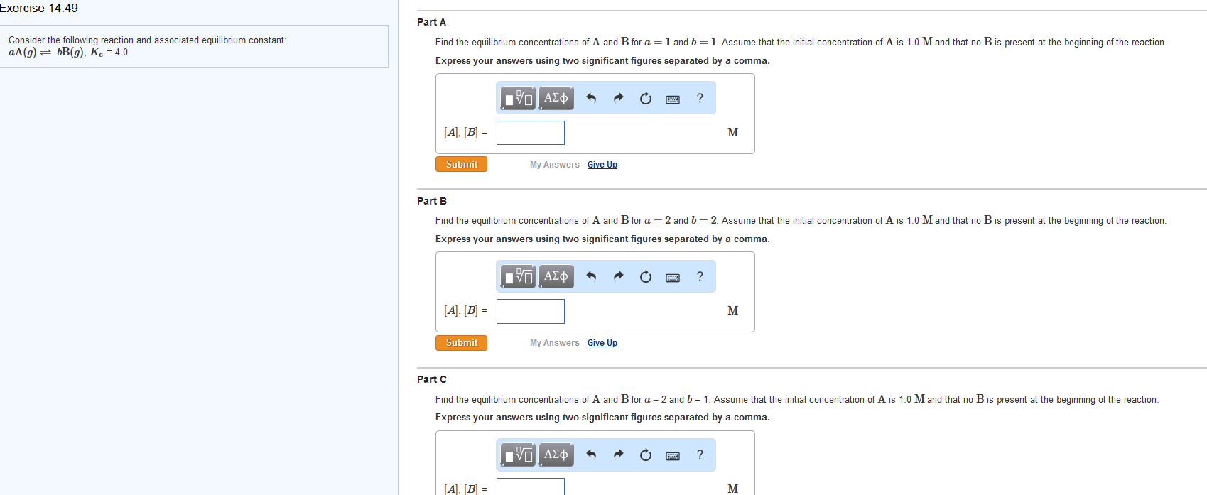 Solved Exercise 14 49 Consider The Following Reaction And