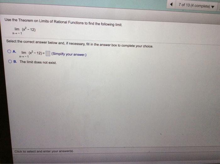 Solved Use The Theorem On Limits Of Rational Functions To