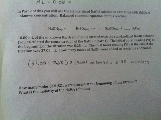 Solved Moles of HCL present in erlenmeyer flask at | Chegg.com