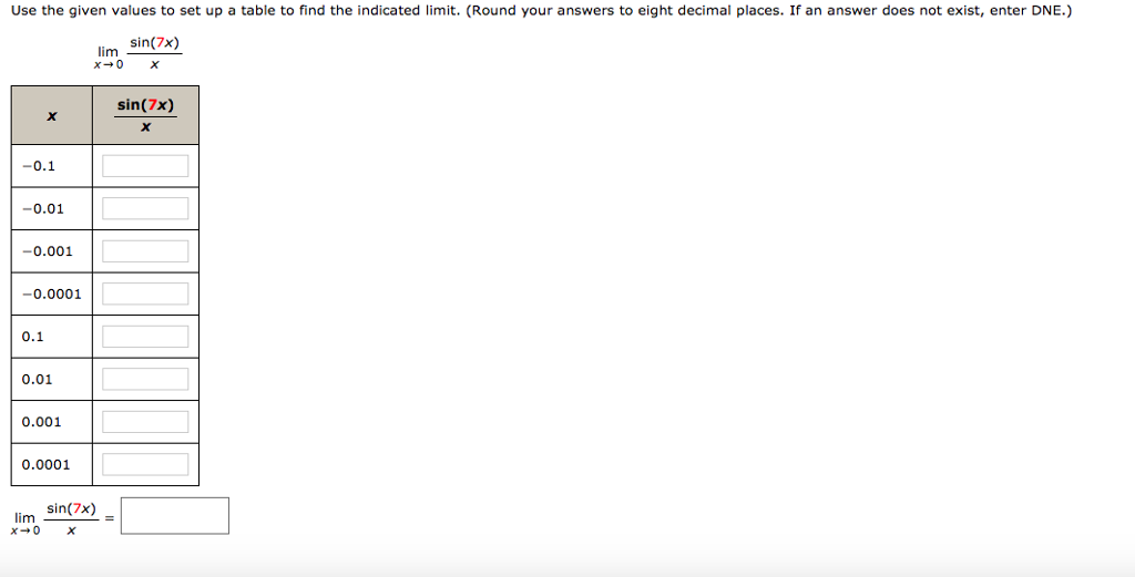 Solved Use the given values to set up a table to find the | Chegg.com