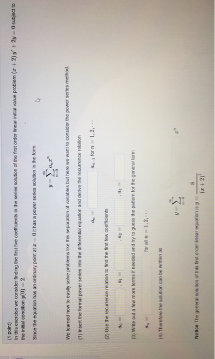 Solved In this exercise we consider finding the first five | Chegg.com