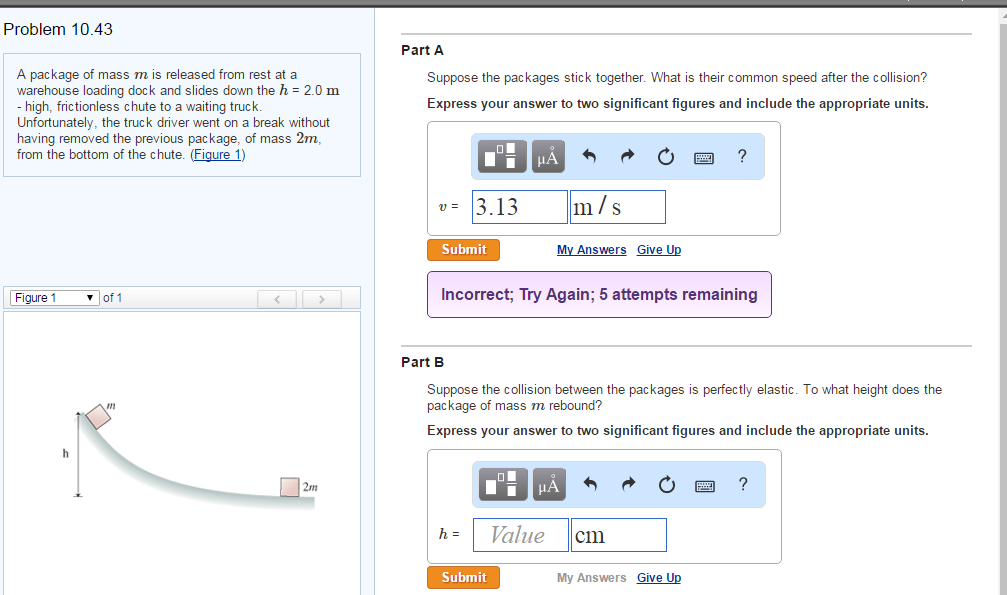 Solved A package of mass m is released from rest at a | Chegg.com