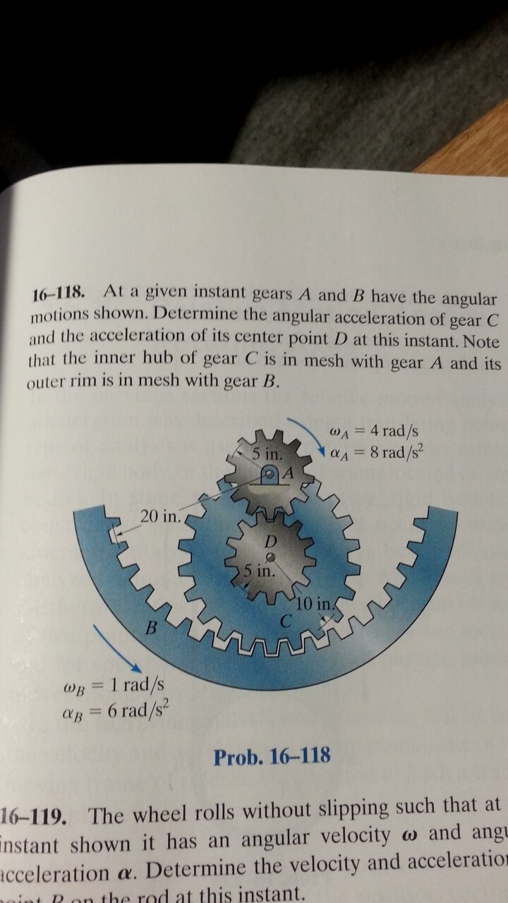 Solved Al a given instant gears A and B have the angular | Chegg.com