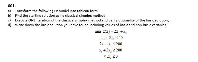 Solved SIMPLEX min. Hello, I am having trouble doing this | Chegg.com