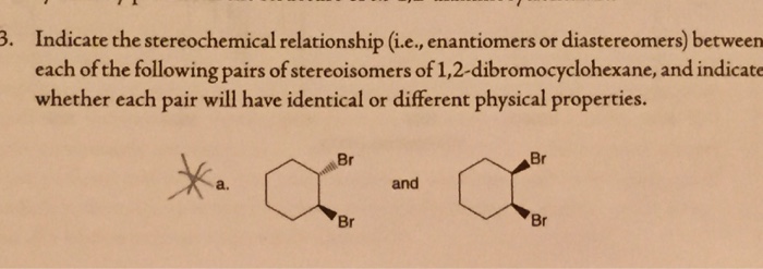 Solved Indicate the stereochemical relationship (i.e., | Chegg.com