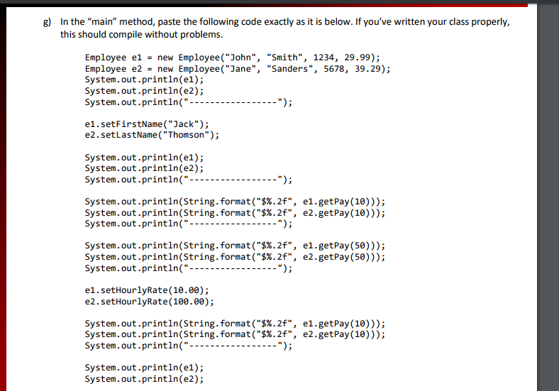 Solved Create a new Project (Labll). 1) Create an Employee | Chegg.com