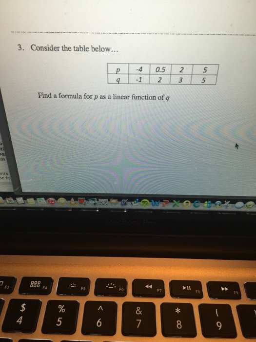 Solved 3. Consider the table below... Find a formula for p | Chegg.com