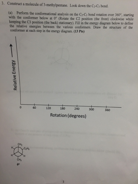 Solved Construct a molecule of 3-methylpentane. Look down | Chegg.com