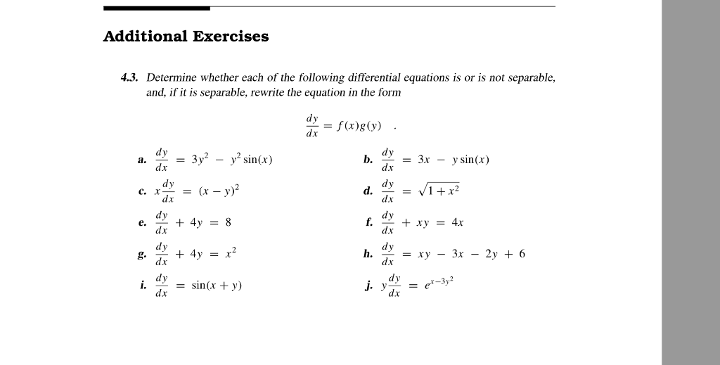 Solved Determine Whether Each Of The Following Differential