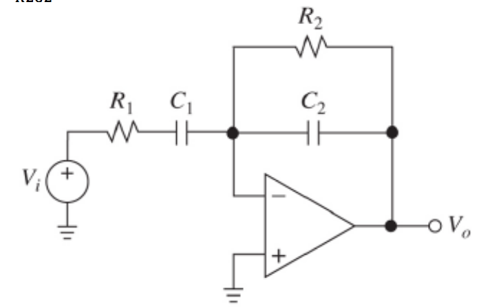 Solved The op-amp circuit below is a band-pass active | Chegg.com