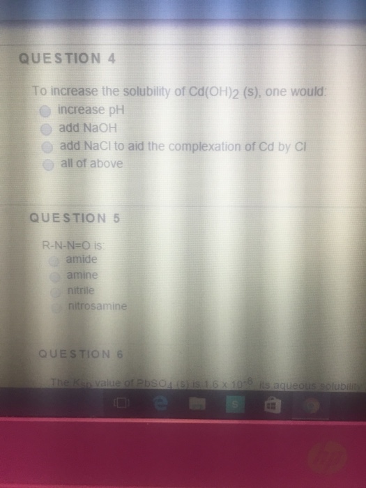 Solved To increase the solubility of Cd(OH)_2 (s), one | Chegg.com