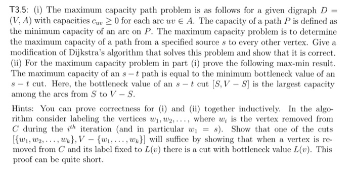 T35 1 The Maximum Capacity Path Problem Is As 