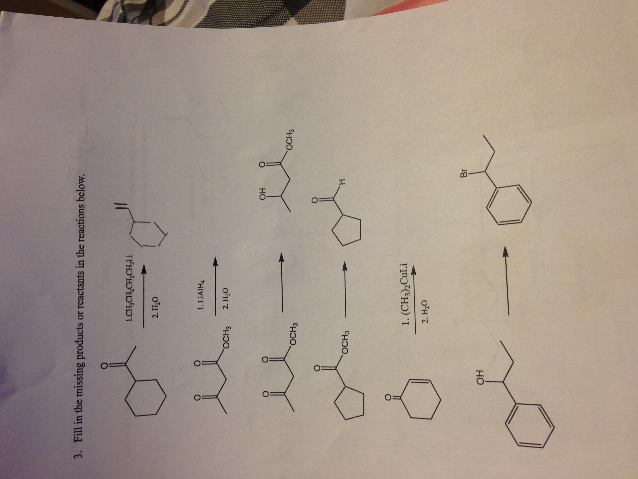 Solved 3. Fill in the missing products or reactants in the | Chegg.com Solved 3. Fill in the missing products or reactants in the | Chegg.com