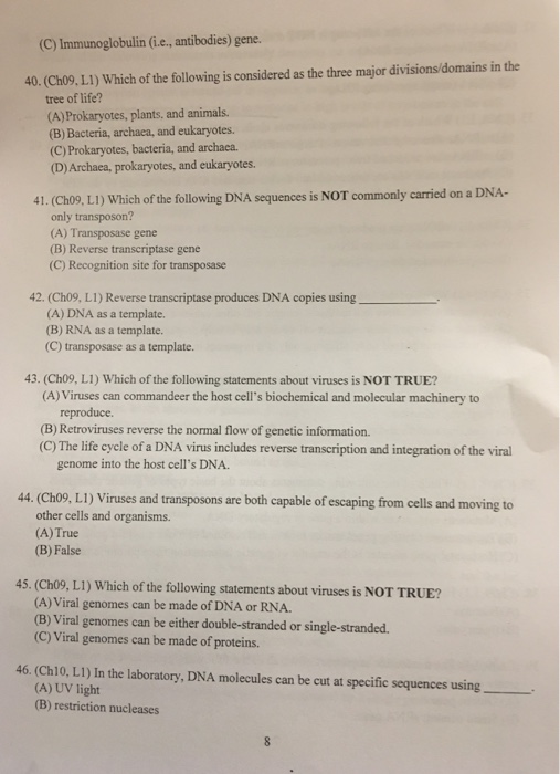 Solved 32. (Cho8, LI) Which of the following is NOT | Chegg.com