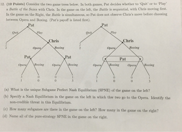 Solved 12. (10 Points) Consider the two game trees below. In | Chegg.com