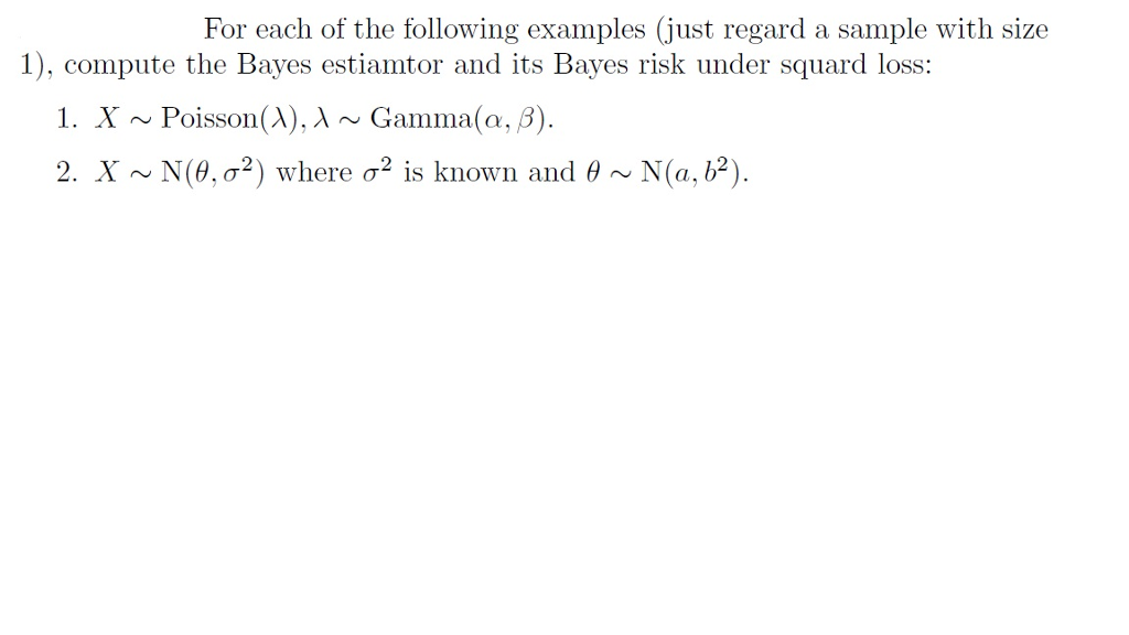 Solved For each of the following examples (just regard a | Chegg.com