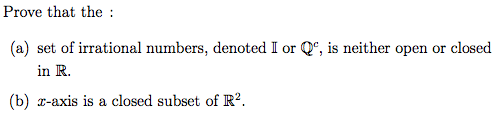 Solved Set of irrational numbers, denoted I or Q^c, is | Chegg.com