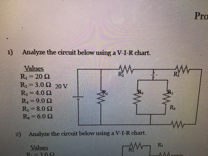 Solved Pro 1) Analyze the circuit below using a V-I-R chart. | Chegg.com