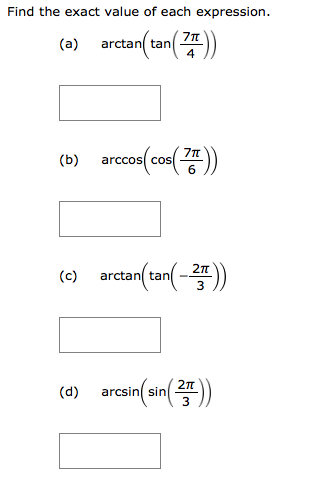 Solved Find the exact value of each expression. | Chegg.com