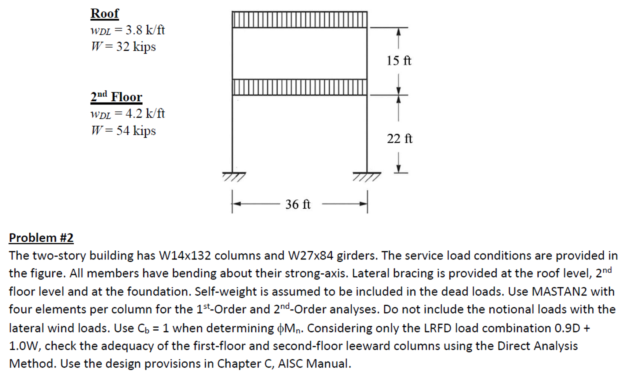 The two-story building has W14 times 132 columns | Chegg.com