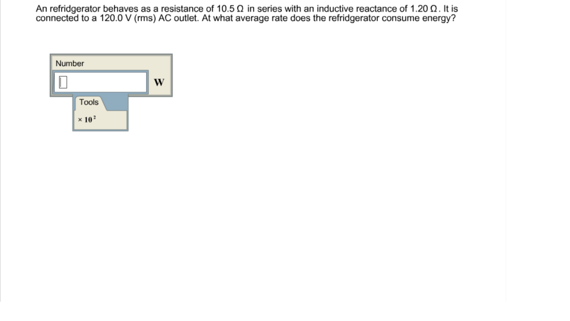 Solved An refrigerator behaves as a resistance of 10.5 ohm | Chegg.com
