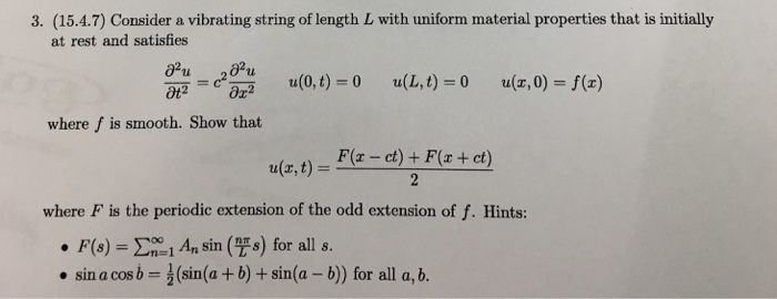 Solved Consider a vibrating string of length L with uniform | Chegg.com