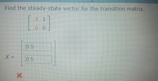 Solved Find the steady-state vector for the transition | Chegg.com