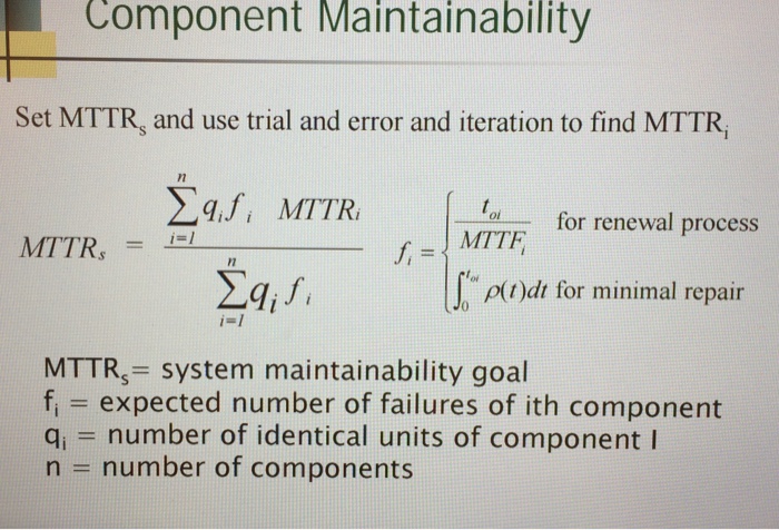 Maintainability question:An aircraft consists of the | Chegg.com