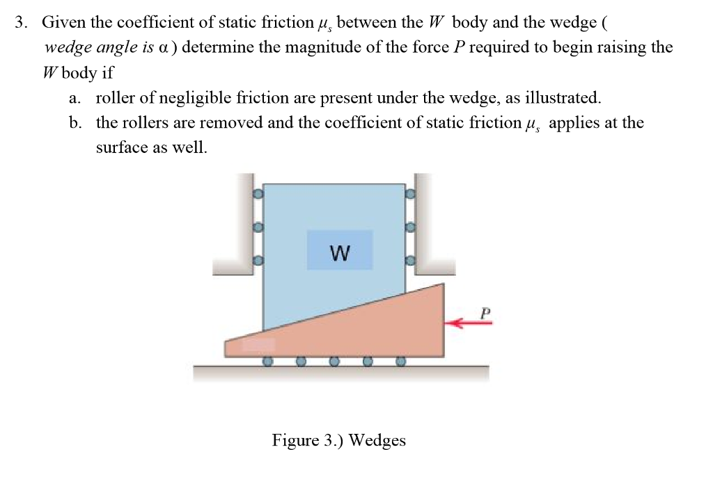 Solved Given the coefficient of static friction mu_s between | Chegg.com