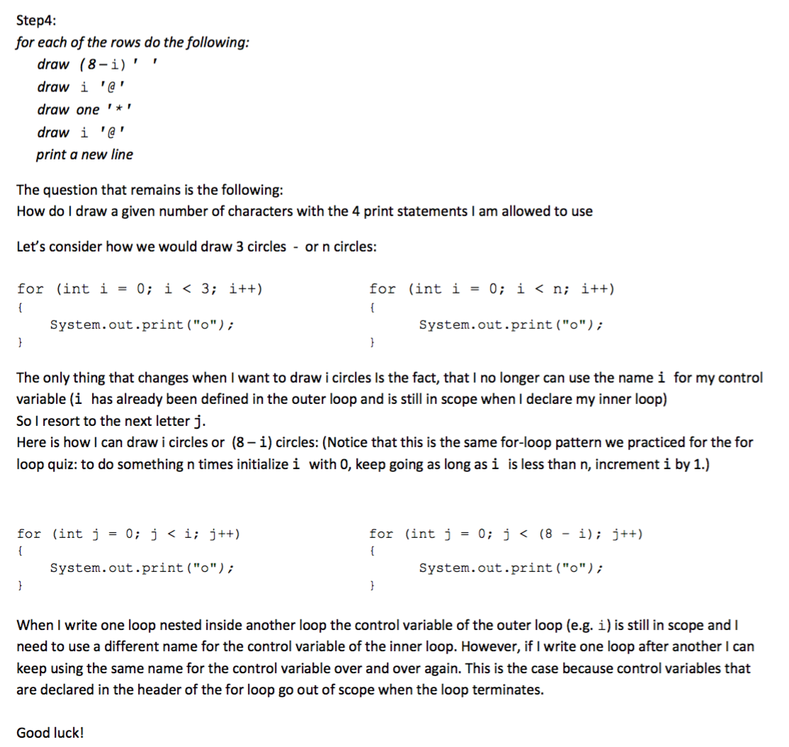 Solved Learning Objectives: . Practice the use of nested for | Chegg.com