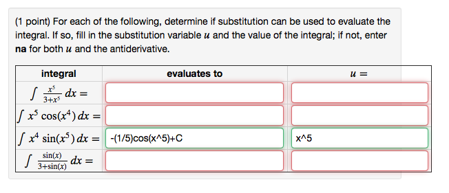 Solved (1 point) For each of the following, determine if | Chegg.com