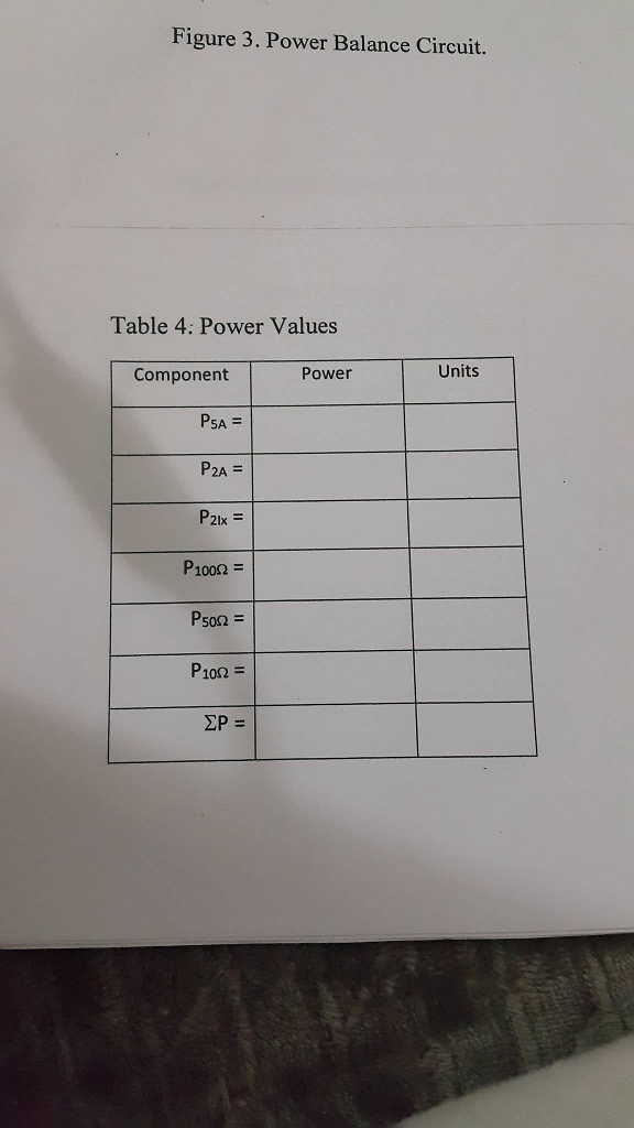 Solved 3. Perform a power balance on the figure 3 circuit. | Chegg.com