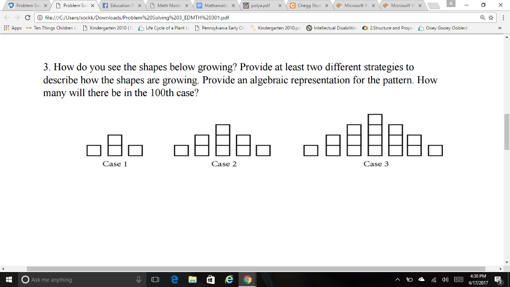 Solved How do you see the shapes below growing? Provide at | Chegg.com