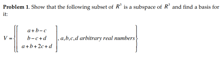 Solved Show that the following subset of R3 is a subspace of | Chegg.com