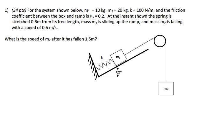 Solved For the system shown below, m_1 = 10 kg, m_2 = 20 kg, | Chegg.com