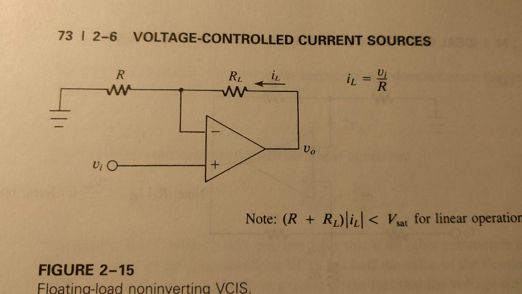 Solved Design a noninverting floating load VCIS, to have a | Chegg.com