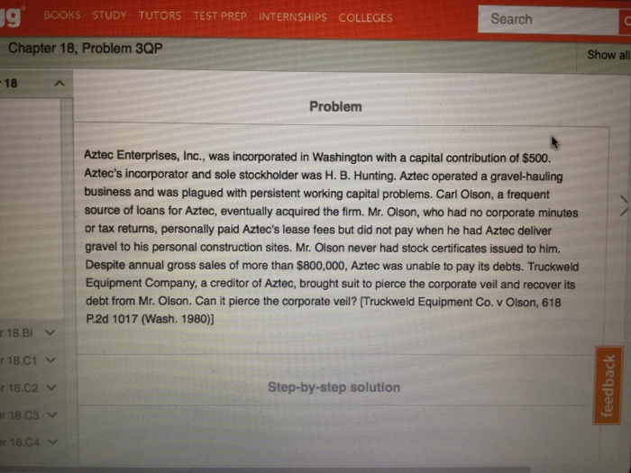 Solved Aztec Enterprises, Inc., was incorporated in | Chegg.com