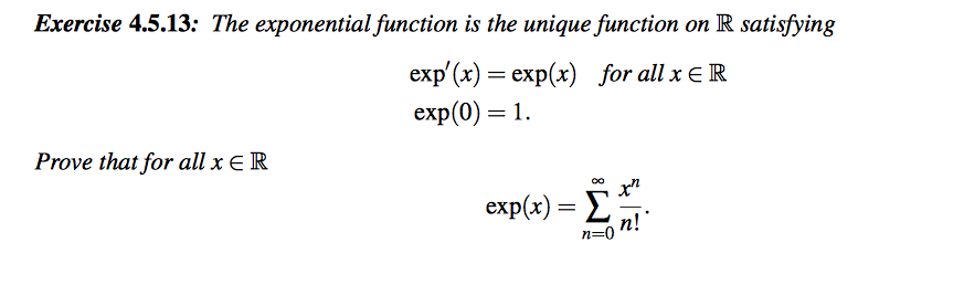 The exponential function is the unique function on | Chegg.com