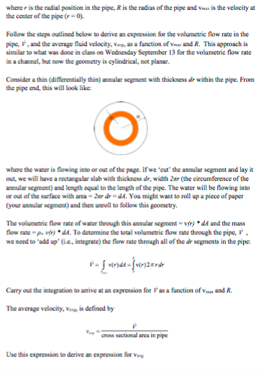 Solved 4. Consider flow in a cylindrical pipe, as shown in | Chegg.com Solved 4. Consider flow in a cylindrical pipe, as shown in | Chegg.com